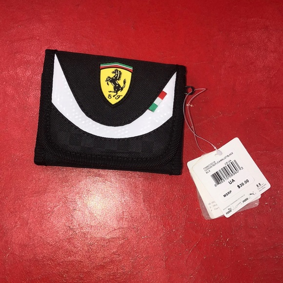 Puma | Bags | Puma Ferrari Motorsport Wallet In Black Trifold Nwt ...